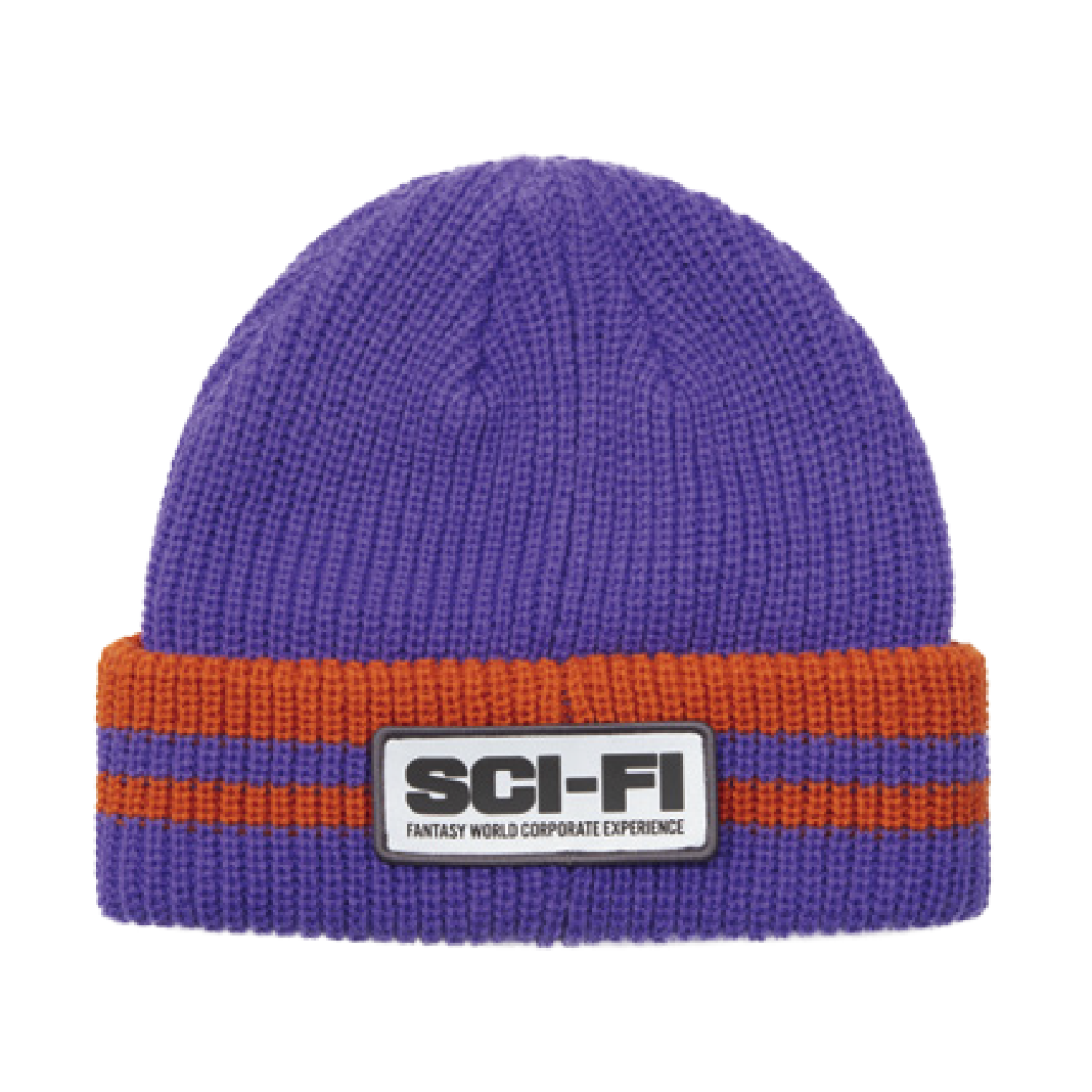 Reflective Patch Striped Beanie – Sci-Fi Fantasy